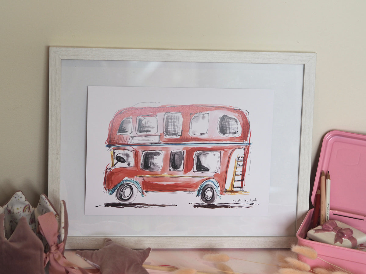 London Bus Art Print – From: Made by Leah